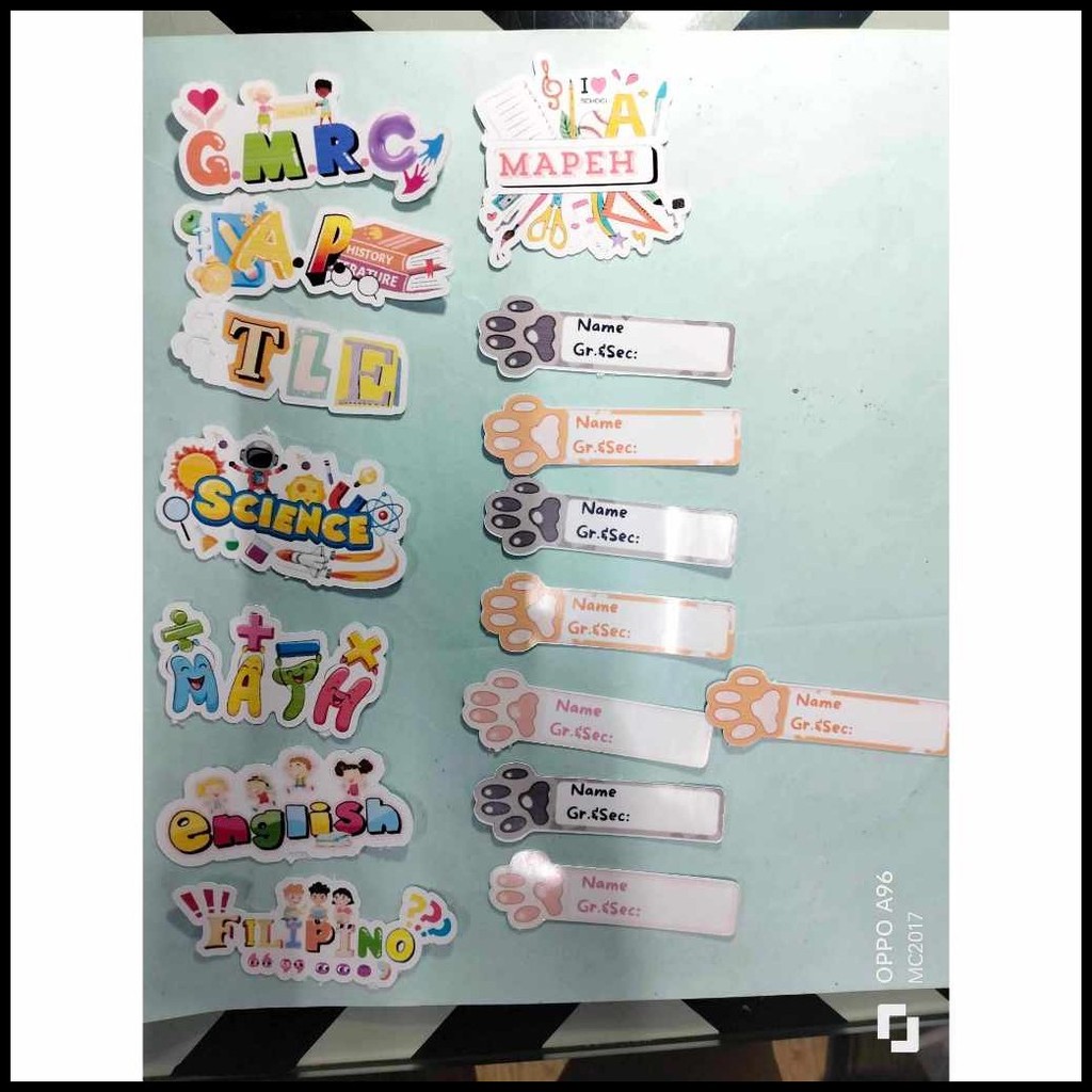 Subject Label Sticker Grade 1 grade 2, Grade 3, Grade 4, Grade 5, Grade ...