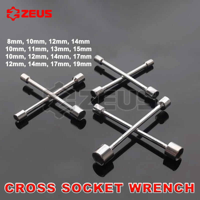 Heavy Duty Universal Lug Wrench, 4-Way Cross Wrench 8-10-12-14Mm, 12-14 ...