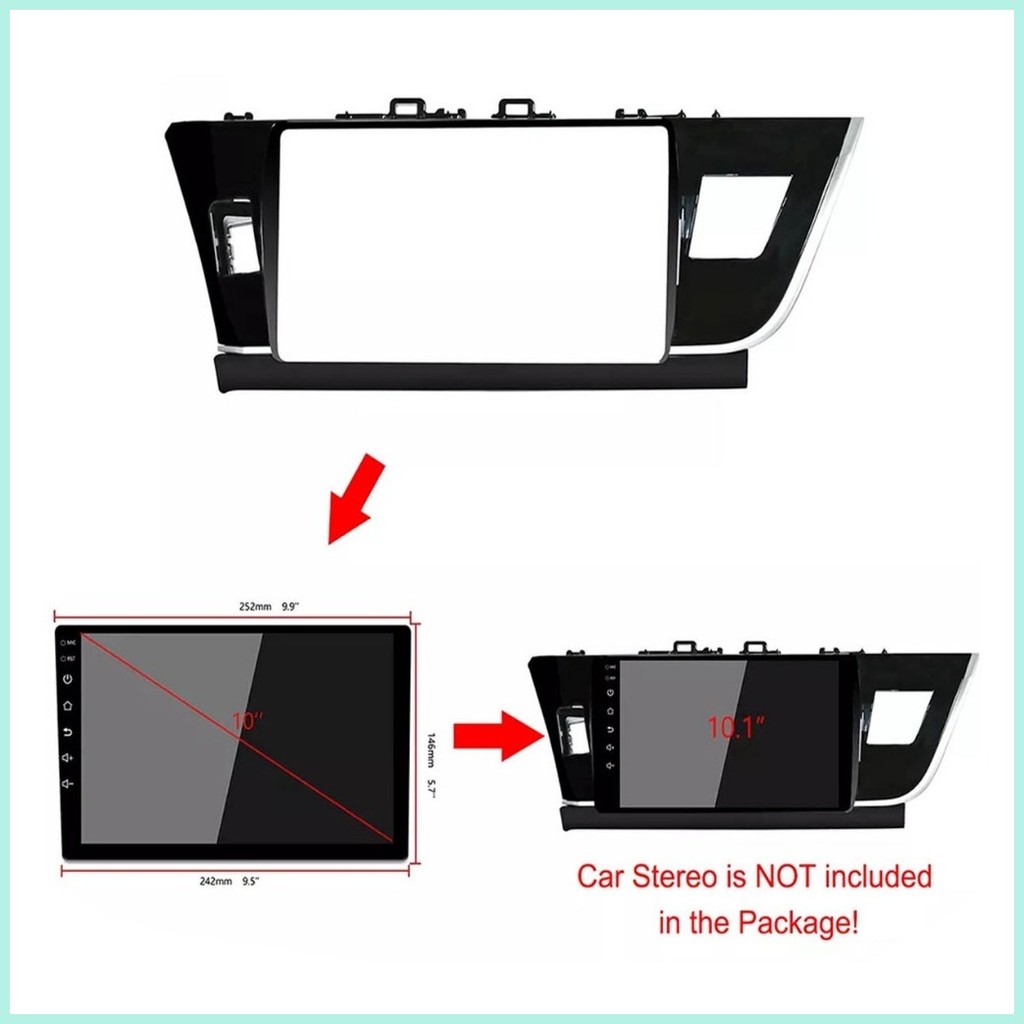 2din stereo Panel fit for Toyota Corolla Altis 2014-2016 10.1'' head ...