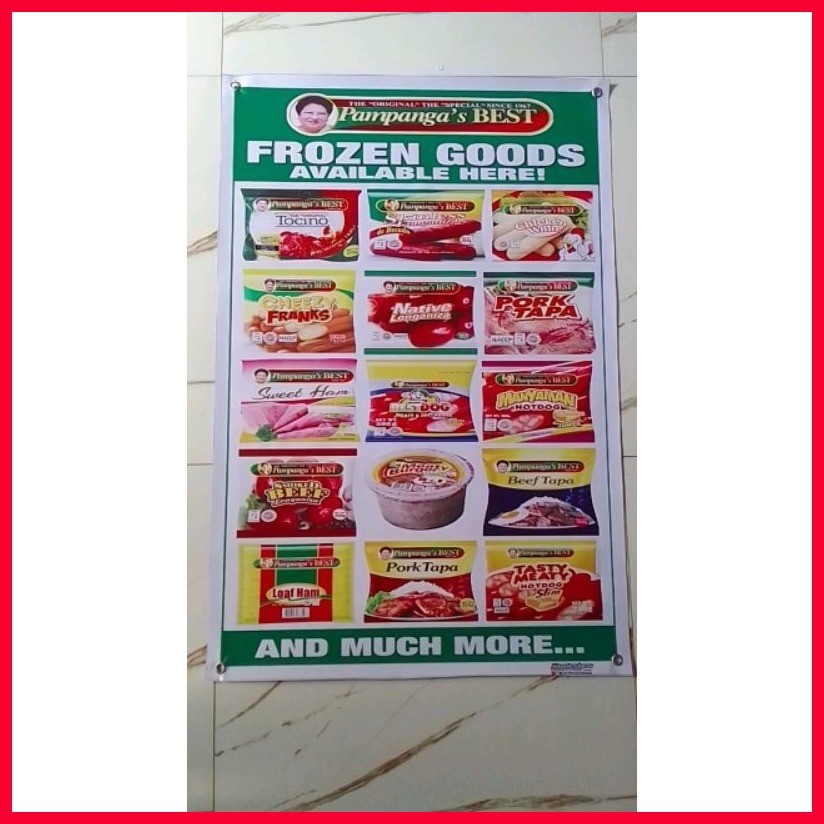 PAMPANGA'S BEST TARP FROZEN GOODS GREEN PORTRAIT 2X3FT | Shopee Philippines