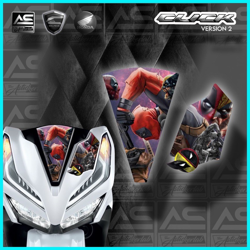 HONDA CLICK V2 SET FRONT PANEL/SIDE COVER STICKER PRINTED LAMINATED ...