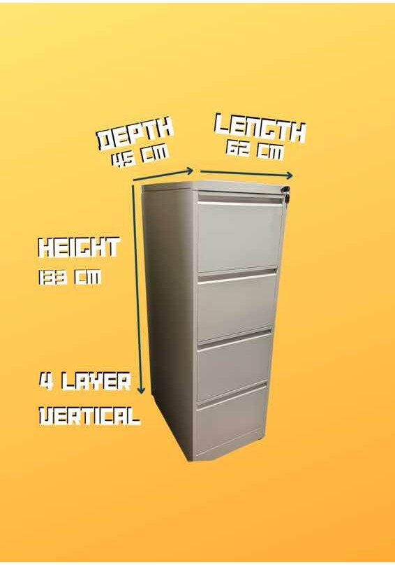 Industrial Steel Filing Cabinet (4-Layer Vertical) | Shopee Philippines