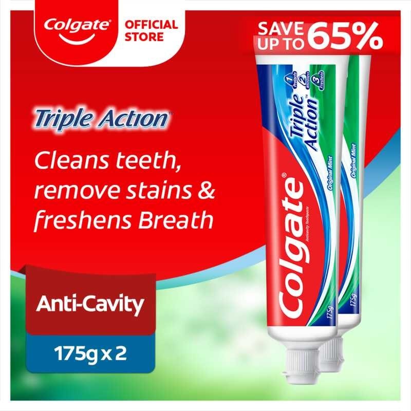 COD 2024 Colgate Triple Action Anti-Cavity Family Toothpaste 175g Twin ...