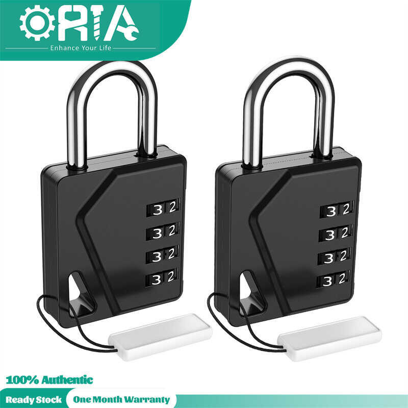 ORIA Padlock Heavy Duty Sturdy 4-Digit Combination Lock Para Sa ...