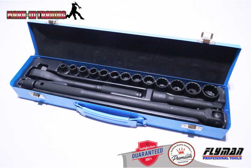 Na Orihinal Flyman USA 17Pcs Socket Wrench Set 1/2 Drive 12 Points ...