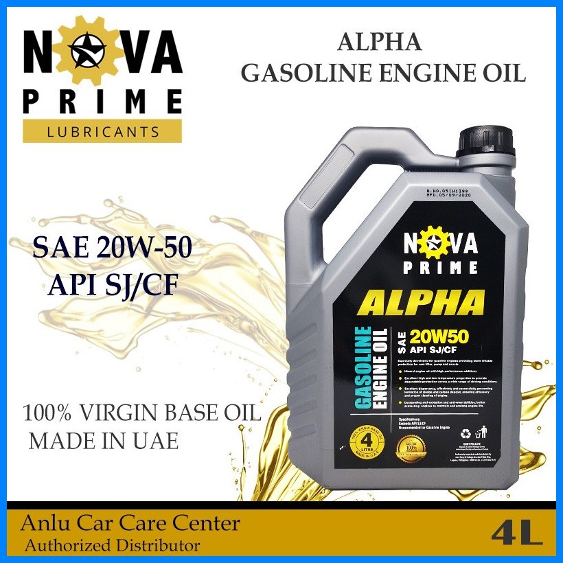¤ NOVA PRIME Alpha Gasoline Engine Oil SAE 20W-50 API SJ/CF (4L ...