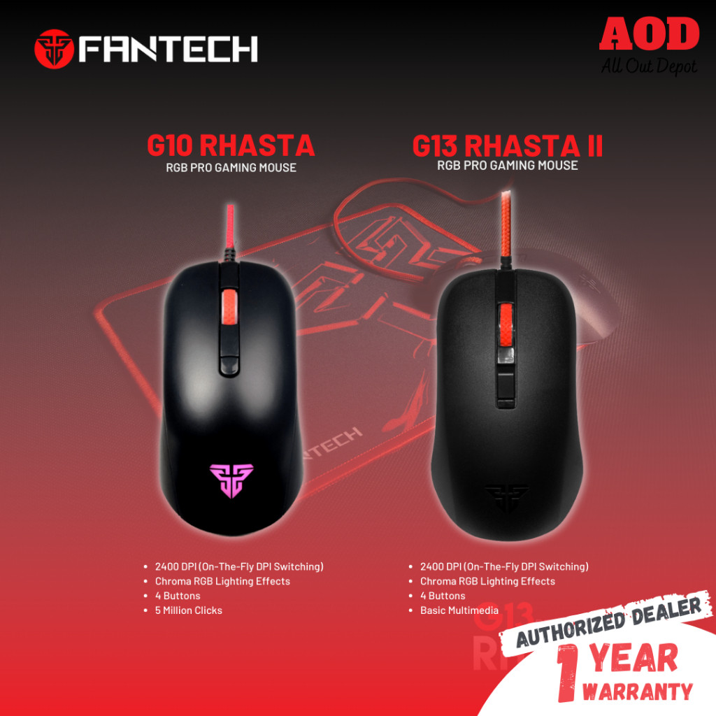 FANTECH G10 RHASTA and G13 RHASTA II RGB GAMING MOUSE | Shopee Philippines