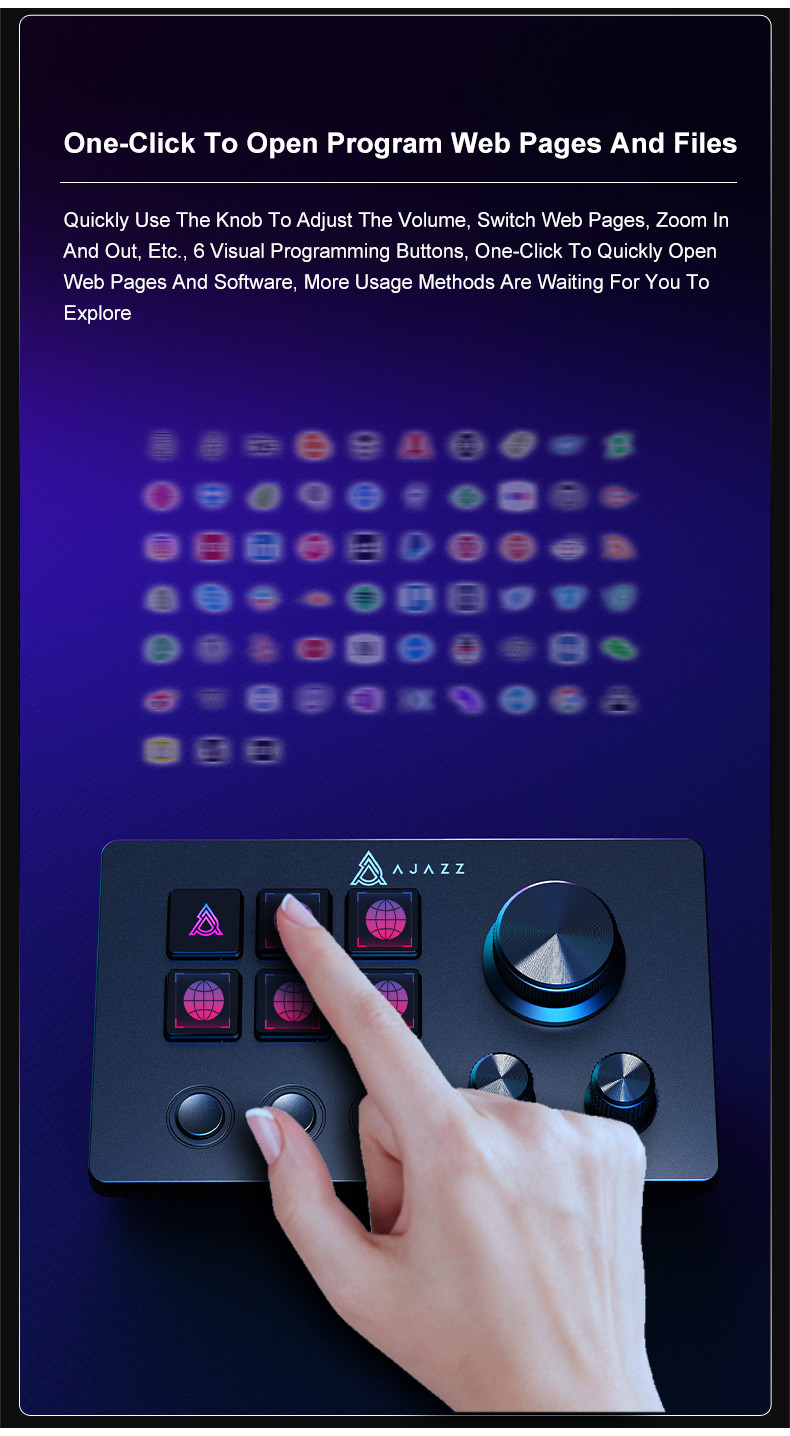 Ajazz AKP03E Programmable Macro Keyboard 12 Keys Mechanical Gaming ...