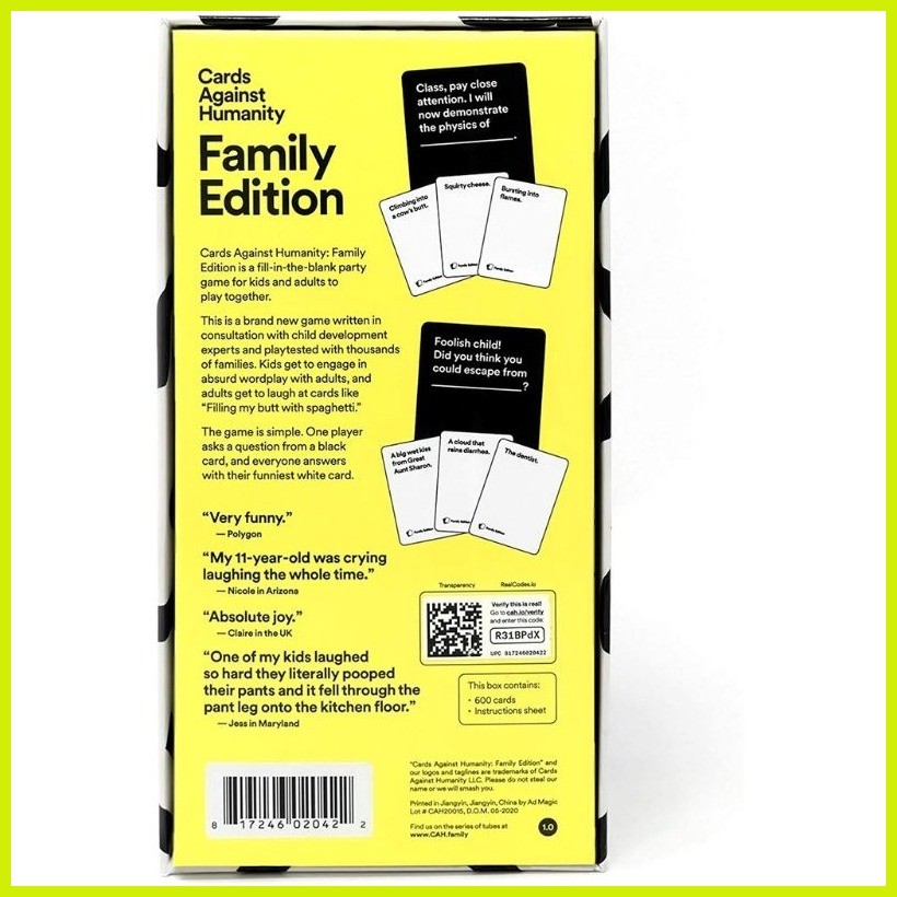 CARD AGAINST HUMANITY FAMILY EDITION | Shopee Philippines