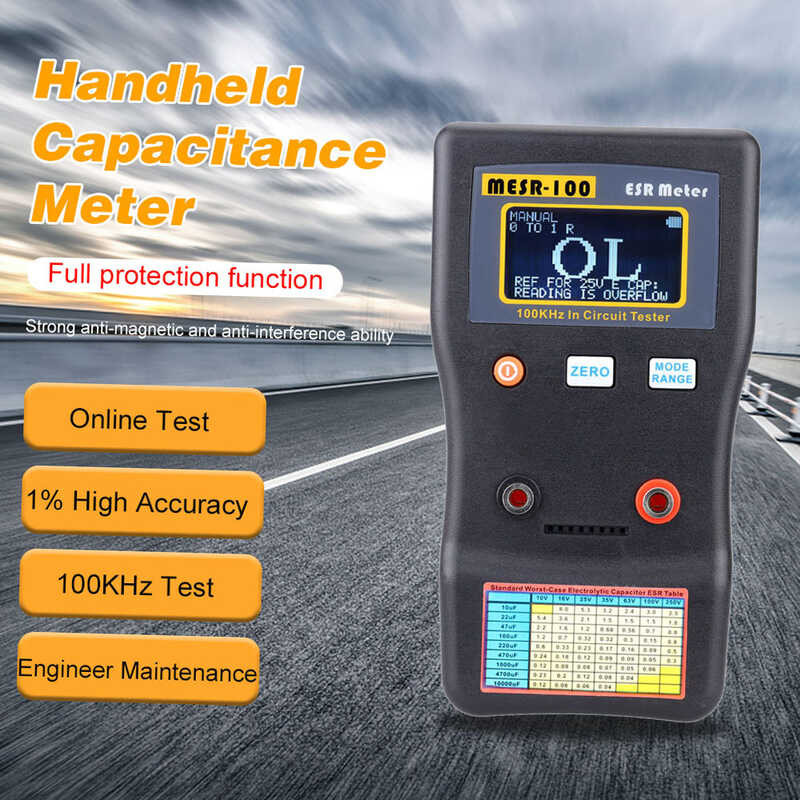 ESR Mesr-100/M6013 Ohm Meter Professional Measuring Internal Resistance Of Capacitor Capacitance ...