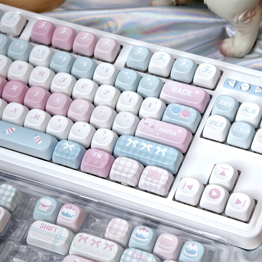 PBT Keycap MOA Cute A Little Sweet Girl Light Blue Pink Mechanical ...