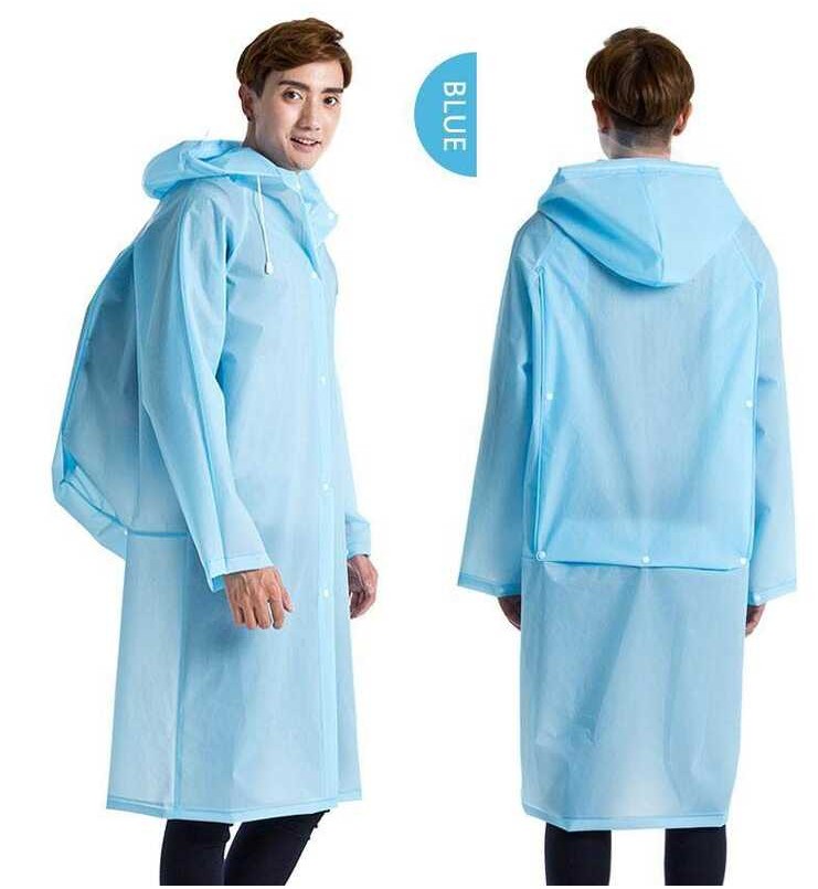 Long Raincoat EVA Thick Universal Poncho Waterproof Hiking Tour Hooded Rain Coat With Schoolbag ...