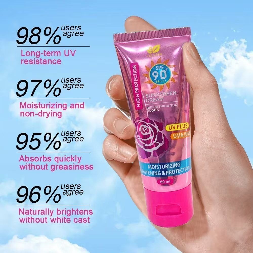 Vellsar Sunscreen Cream 60ml SPF90 - Whitening Moisturizing High ...