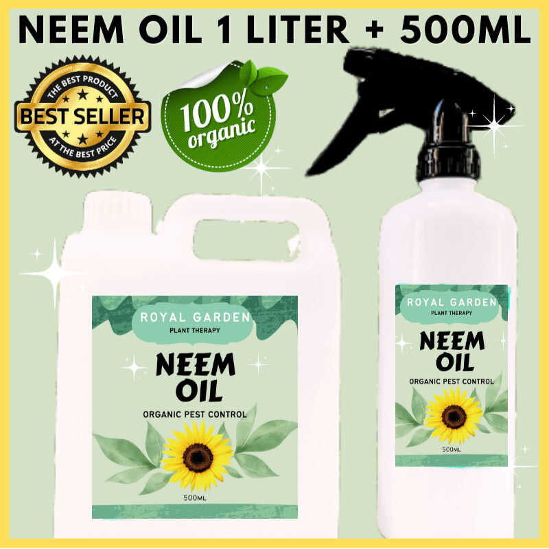 ROYAL GARDEN Neem Oil Spray Plants Insecticide Pesticide Refill 1 Liter ...