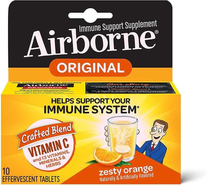 COD Genuine And Original Airborne Vitamin Mg Per Serving Zesty Orange ...