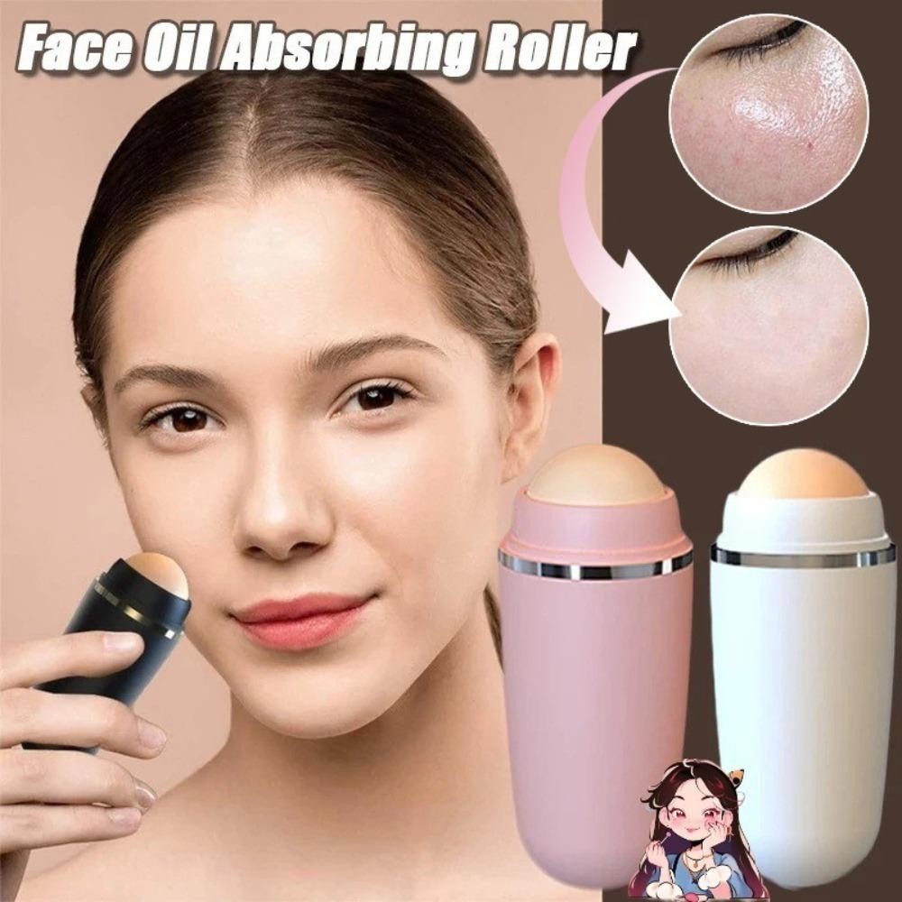 Face Oil Absorbing Roller Natural Volcanic Stone Reusable Facial Oil ...