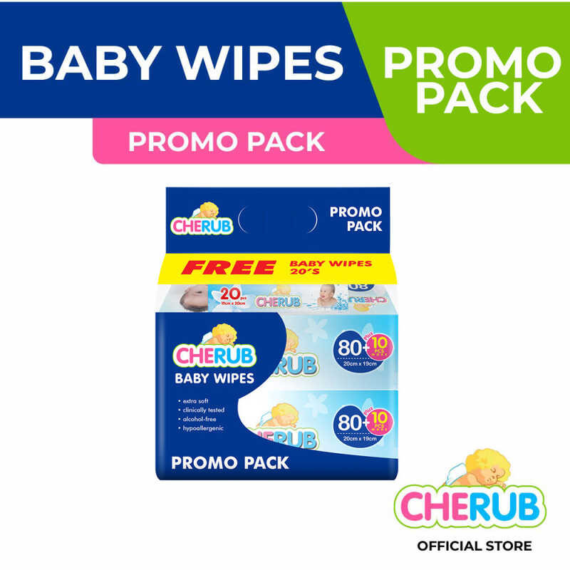 Cherub Baby Wipes Promo Pack (Ks 80'S + 1Pack 20'S) | Shopee Philippines