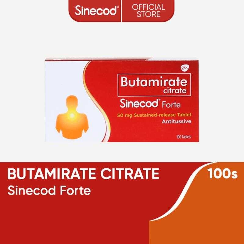 Sinecod Forte 100 Tablets Butamirate Citrate Antitussive For Long ...