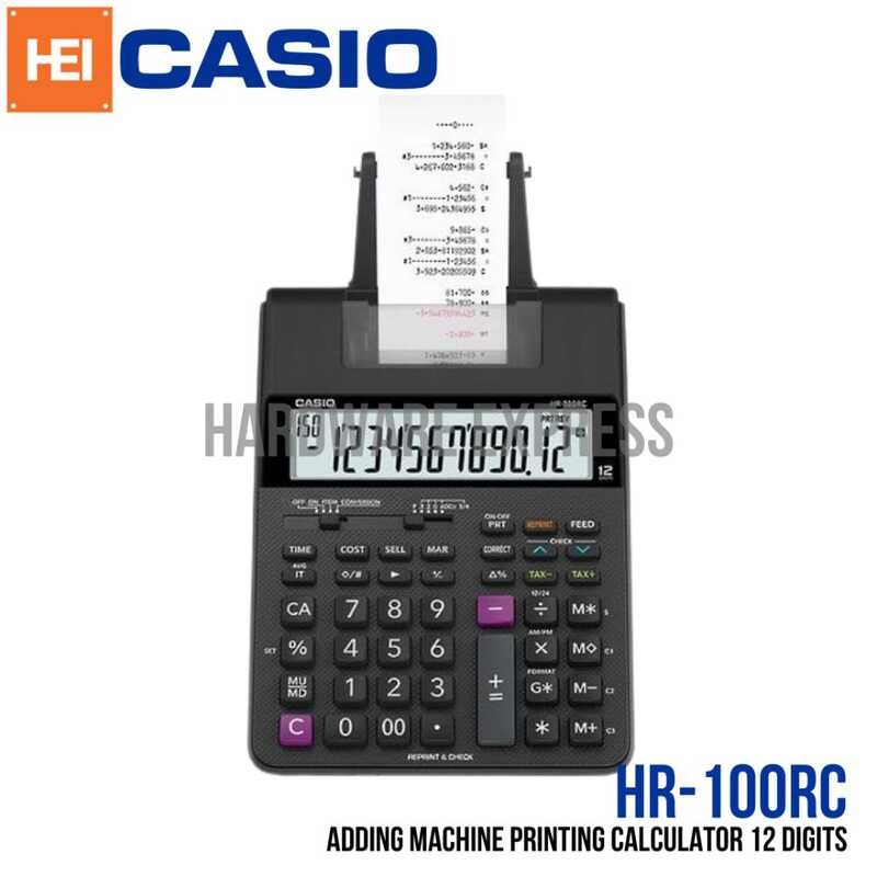 Casio Hr-100Rc Adding Machine Printing Calculator 12 Digits | Shopee ...