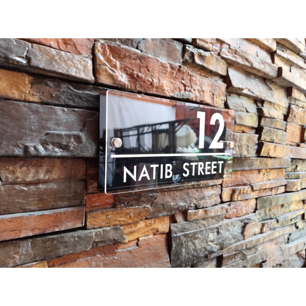 House Number Address Plate (Double Layer) 5 X 10 Inches Acrylic 3mm ...