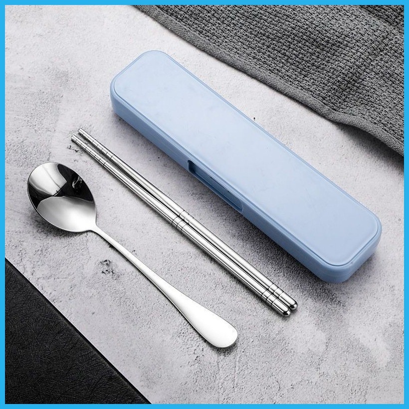 ♥️ 3in1 Portable Cutlery Set, 3-Piece Reusable Utensils Stainless Spoon ...