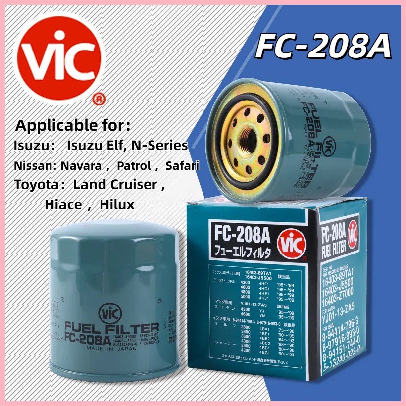 VIC Oil Filter FC-208A FUEL FILTER For ISUZU Elf Nissan Navara Patrol ...