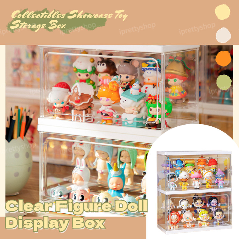 2Layer Clear Figure Doll Display Box Model Cabinet Popmart Collectibles ...