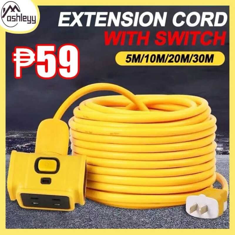 Extension Cord Socket With Cable Extra-Long Plug-In Strip 0.5/5/10/20 ...