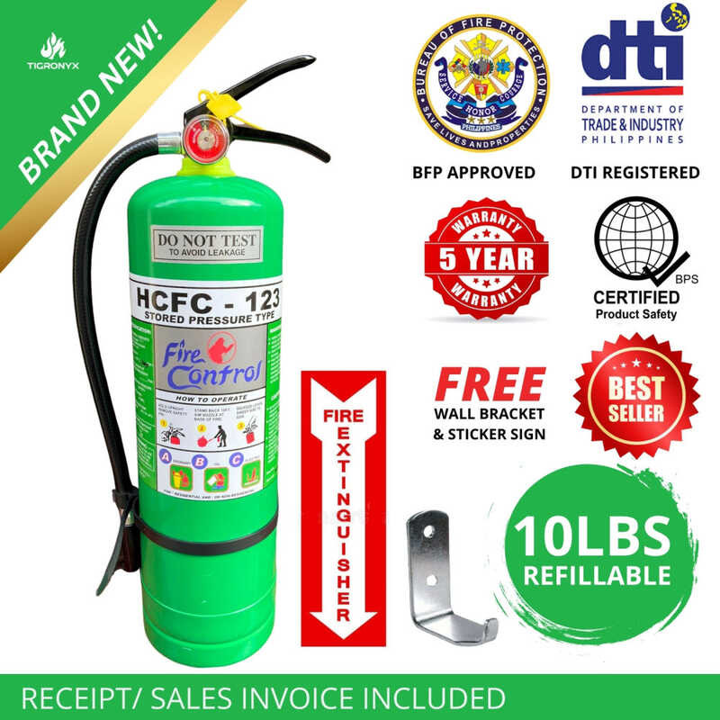 Fire Extinguisher 10Lbs Green Hcfc-123 ABC Type Brand New - Refillable ...
