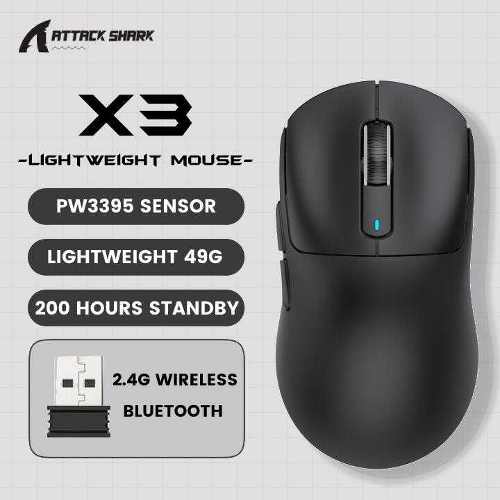ATTACK SHARK X3/X6/X3 PRO Paw3395 Sensor Lightweight Wireless Gaming ...