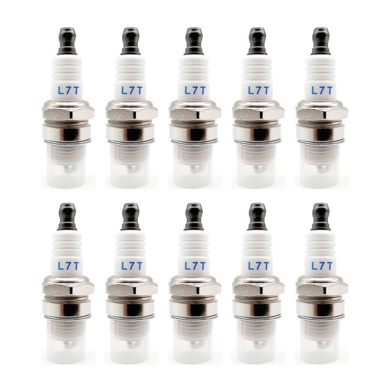 10 Pcs L7T Spark Plug for Gasoline Garden Machinery Engine Brush Cutter ...