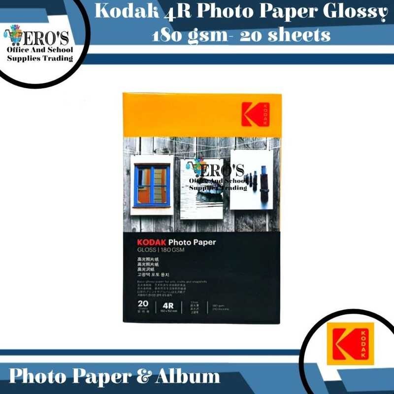 Kodak Inkjet Photo Paper Glossy 180Gsm 4R (4X6) 20 Sheets | Shopee ...