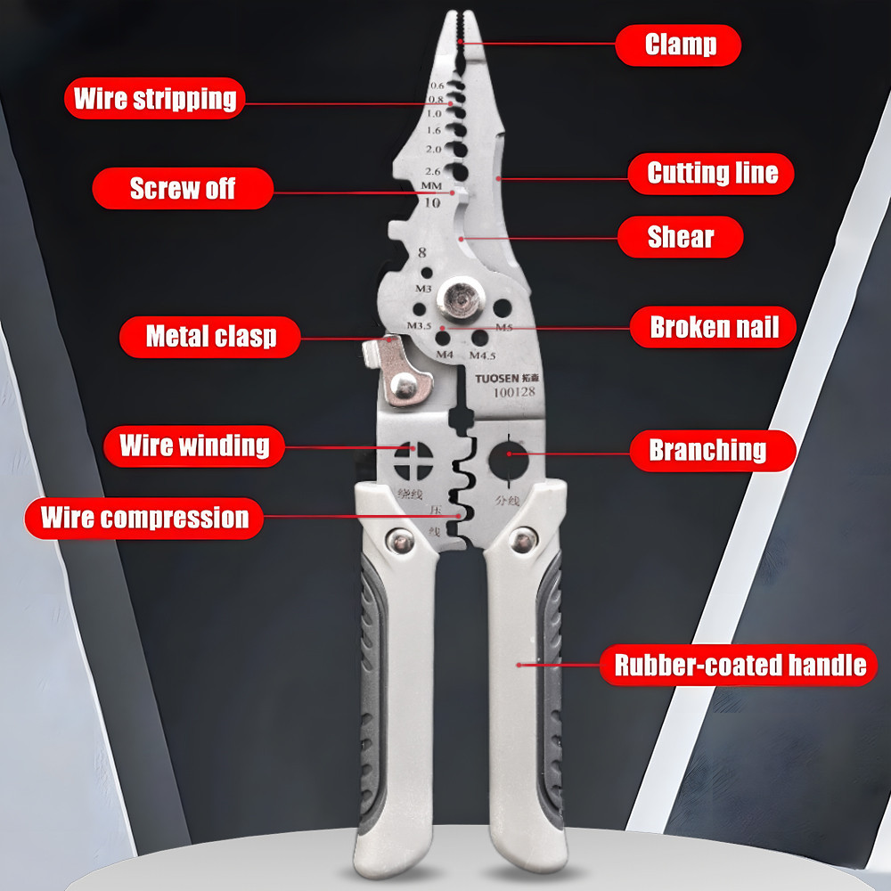 Multi-Purpose Crimper Cable Cutter - Adjustable Automatic Wire Stripper ...