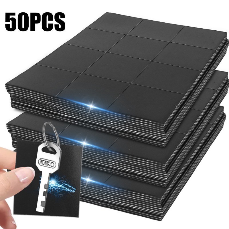 50PCS Square Magnet Sheets - Flexible Sticky Magnet Tape - Self ...