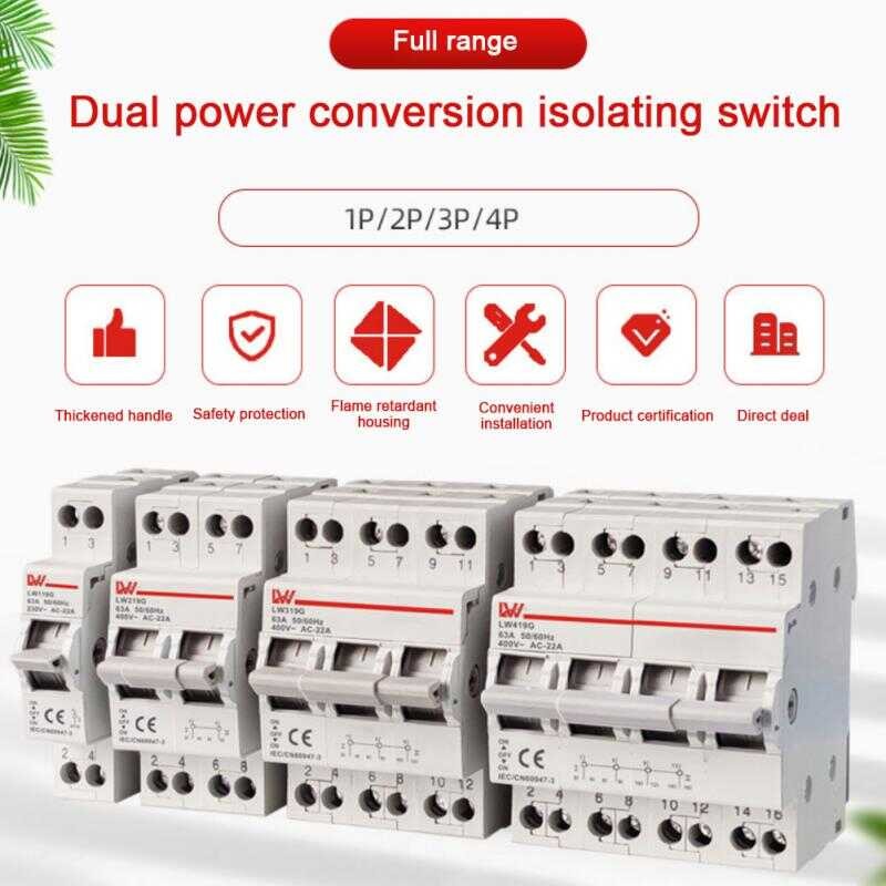 ☯ 40A MTS Dual Power Manual Transfer Switch Interlock Circuit Breaker ...