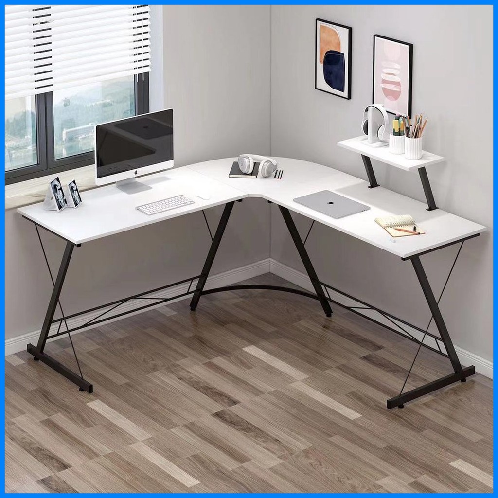 ☪ ⏇ L-shaped Corner Table Game Table Computer Table Home Office Writing ...