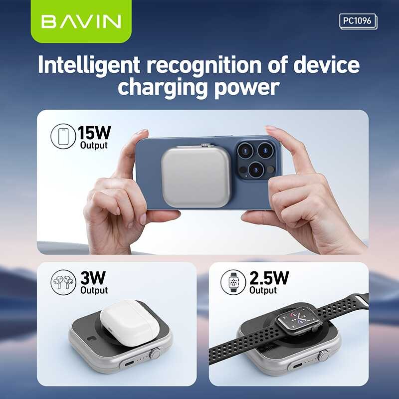 BAVIN COD Pc1096 5000Mah 3In1 Magnetic Wireless For Powerbank, Smart ...