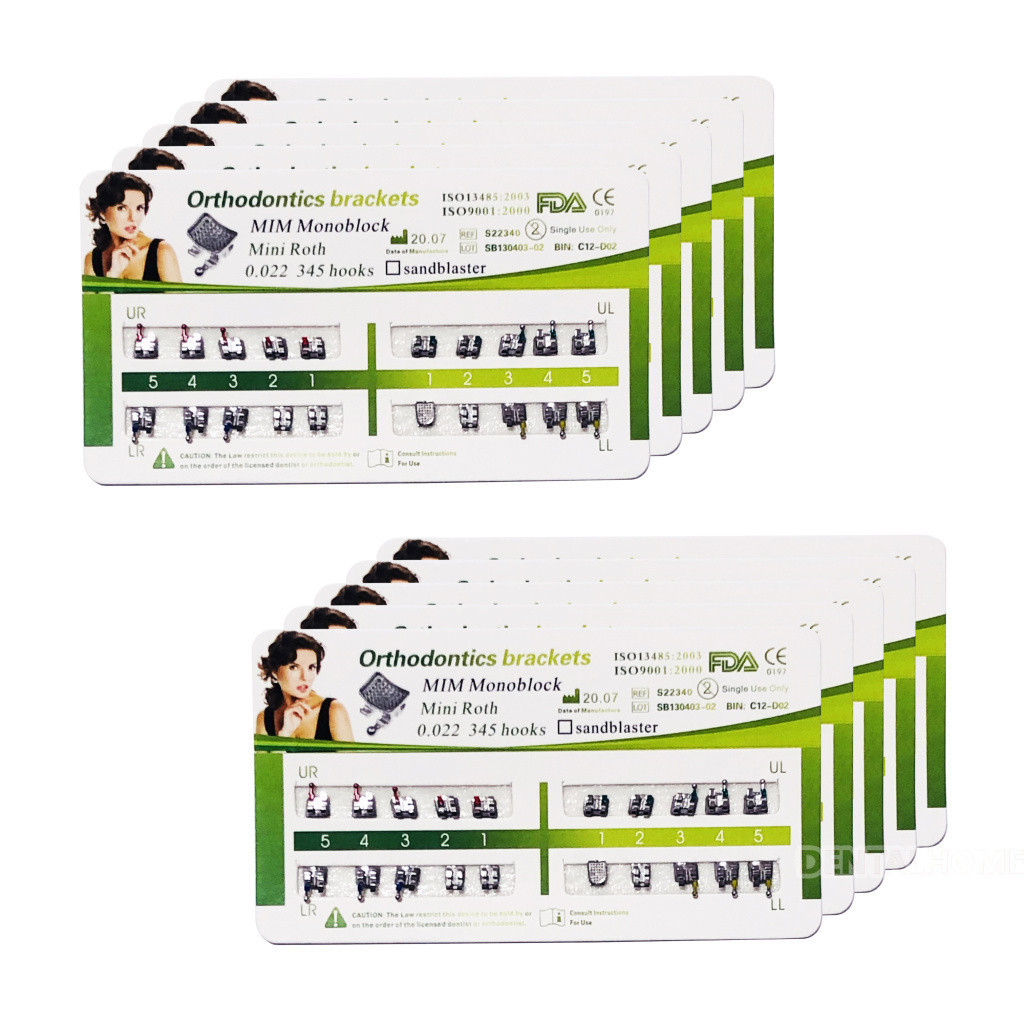 Dental monoblock mesh base S-tainless steel B-#racket Paper 10packs ...