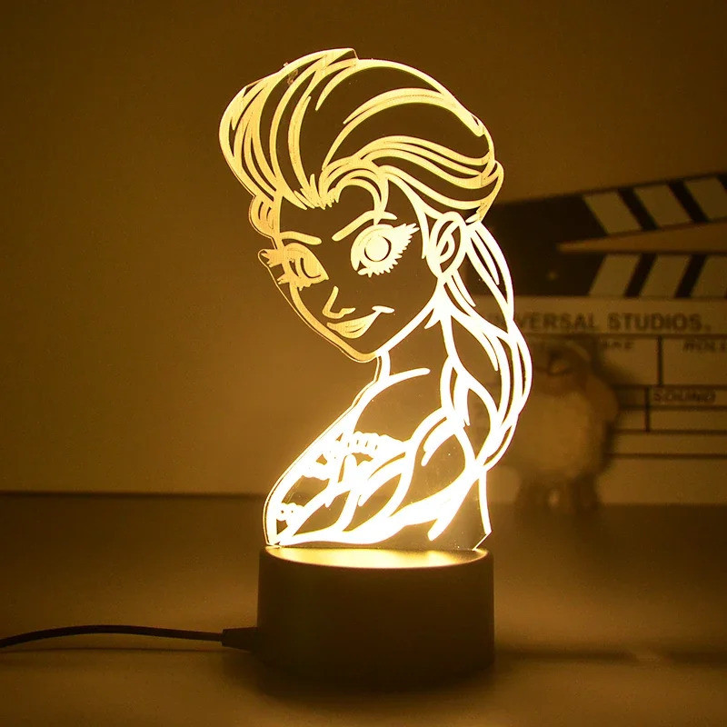 9F Cute Princess Cartoon Figure Night Light Fairy Tinkerbell 3D LED ...