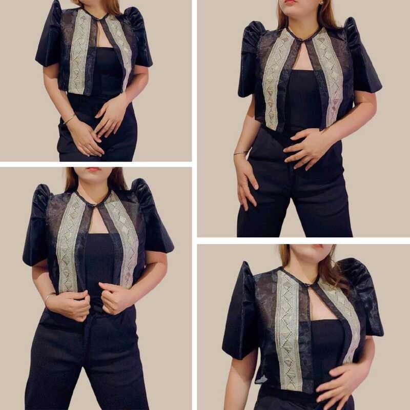 & Modernong Pilipiniana Bolero Top Coat Blazer Na May Damit Ng ...