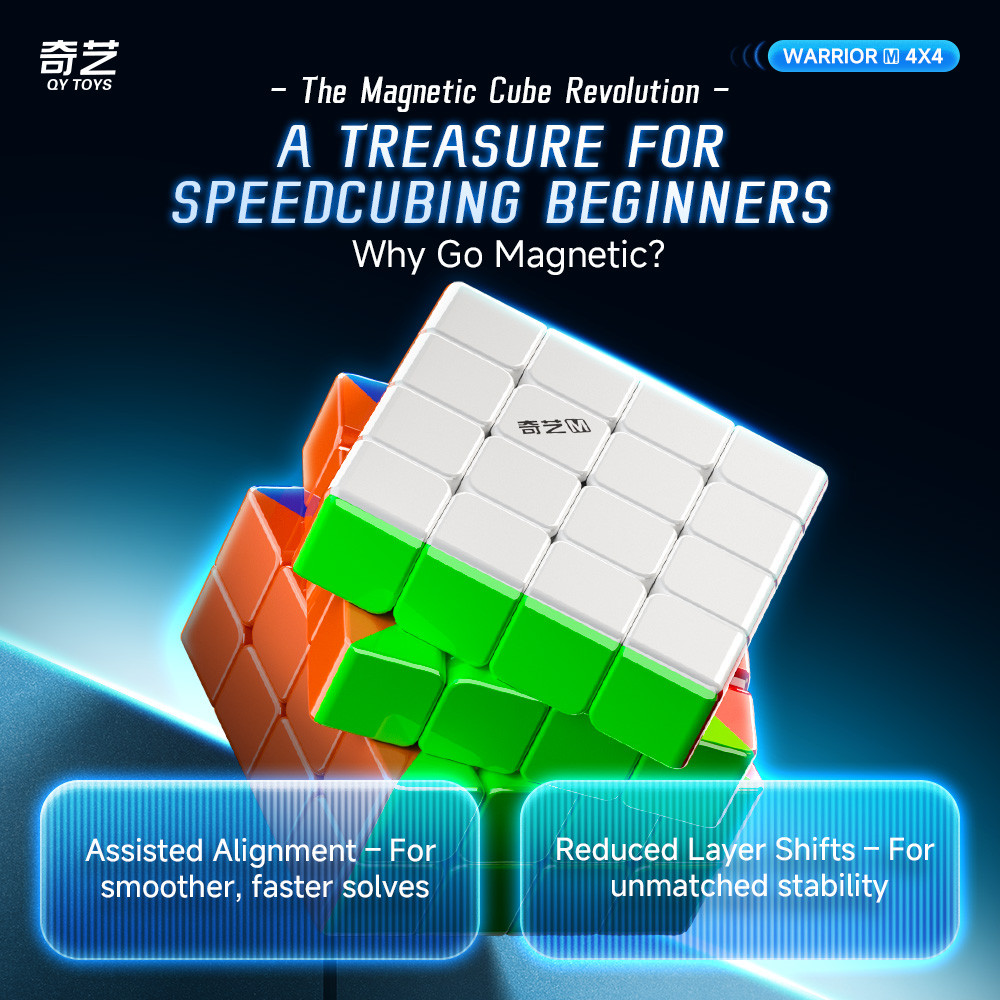 Qiyi Cube 2x2 3x3 4x4 Warrior M Speed Cube Stickless UV Coating ...