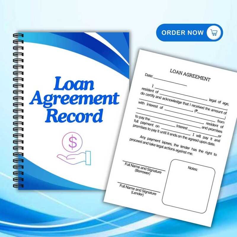 Loan Agreement Tracker Notebook English & Tagalog Format 80 Sheets (160 ...