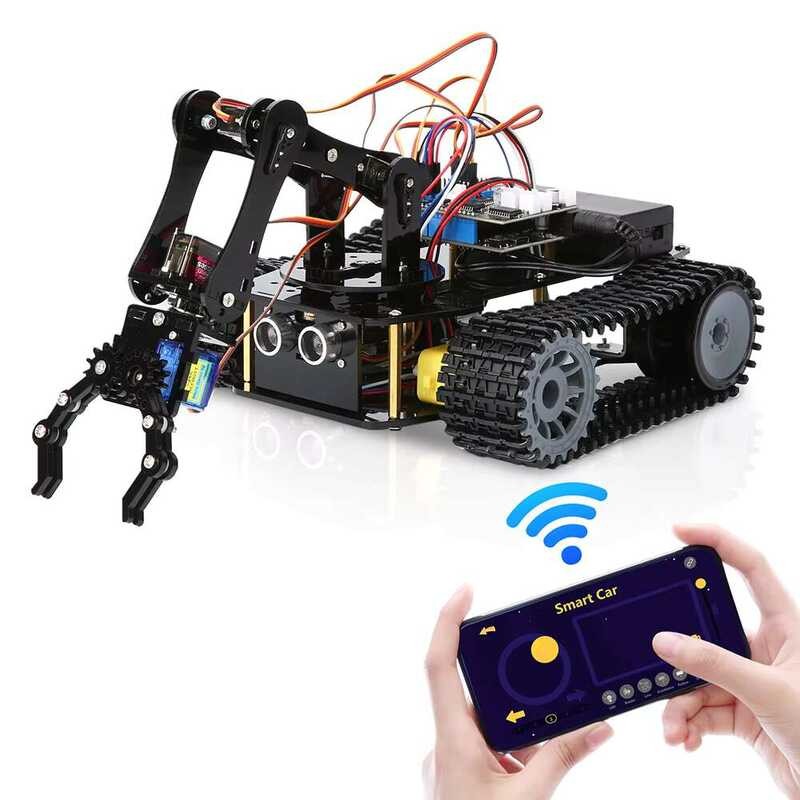Smart DIY Robotic Arm Crawler Kit With Esp32 Controller, Rod Encoder Learning Educational Robot ...