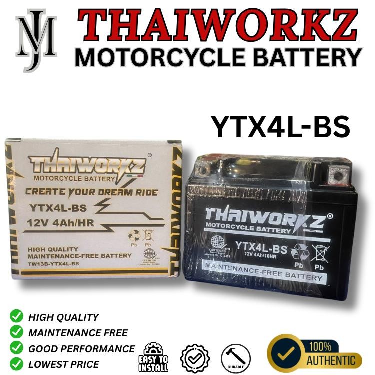 HONDA XRM 125 DS THAIWORKZ MOTORCYCLE BATTERY ORIGINAL SIZE YTX4L-BS ...