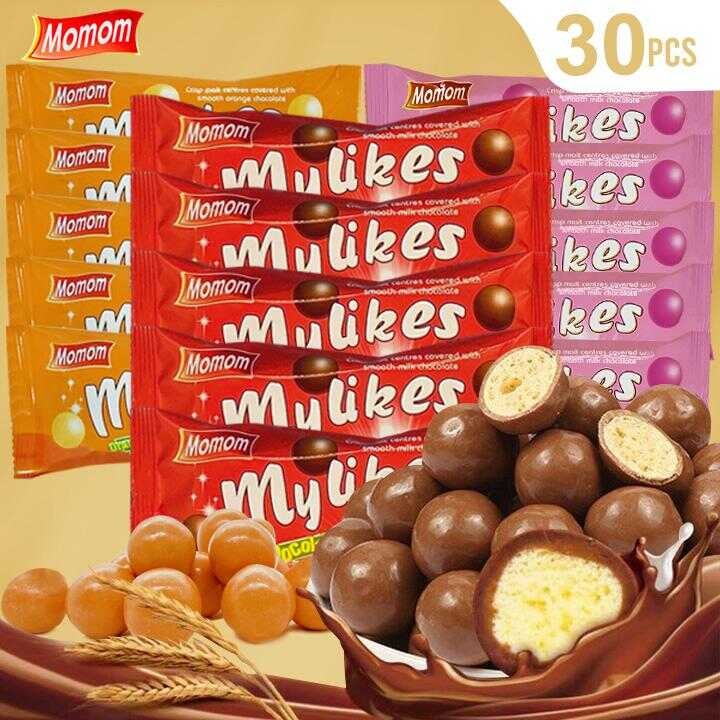 Momom Food MY LIKES CHOCOLATE Snacks, Coated chocolate ball with crisp ...