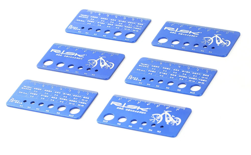 RISK mini Bike Screw Measuring Ruler Portable Bicycle Tools Titanium ...