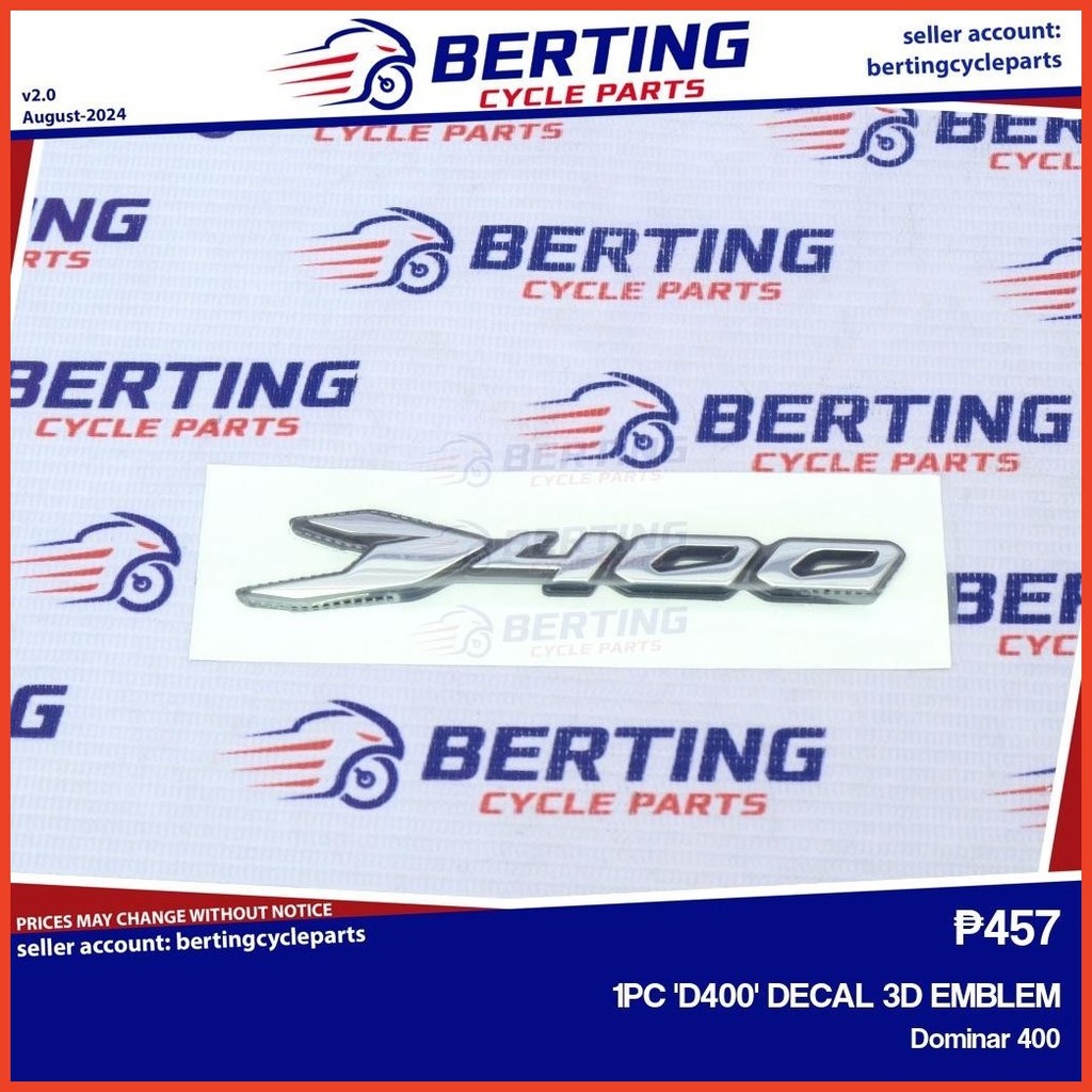 1PC 'D400' DECAL 3D EMBLEM Dominar 400 Genuine JF233199 | Shopee ...