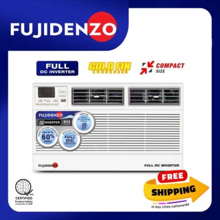Fujidenzo 1.5 HP Full DC Compact Inverter Window Type Aircon Iwar-157T ...