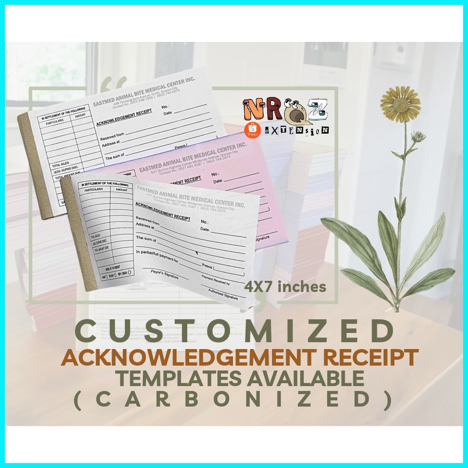 Customized ACKNOWLEDGEMENT RECEIPT Carbonized | Shopee Philippines