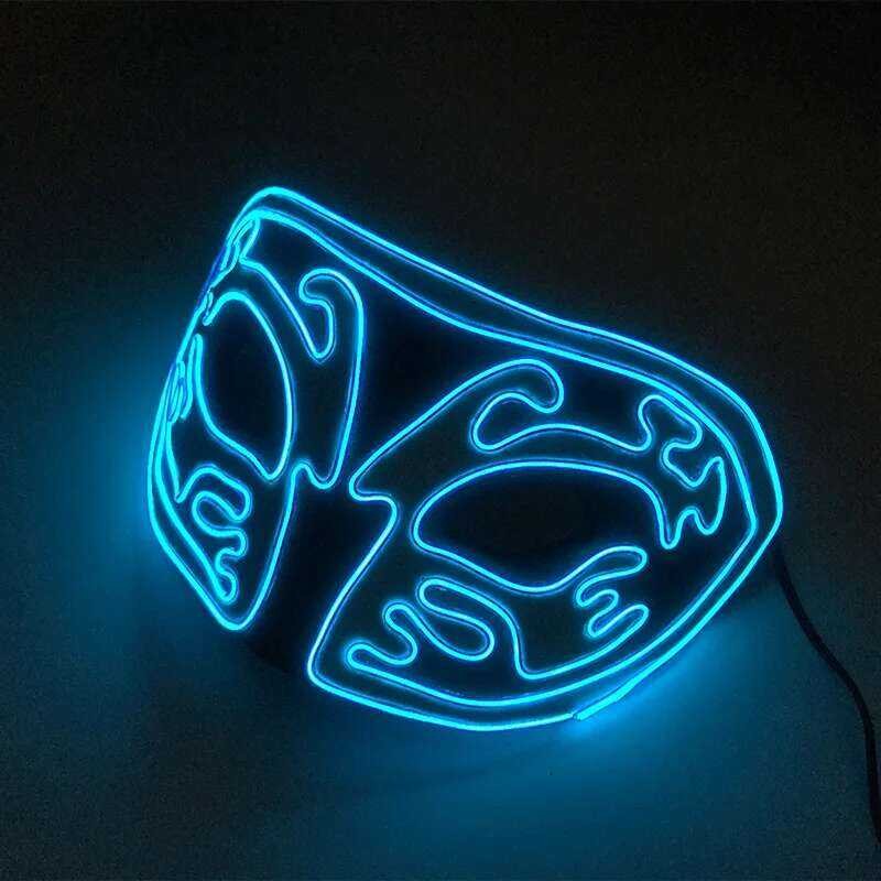 M Costumes Cosplay Fox Half Face Flashing Props For Girls Women Glowing ...